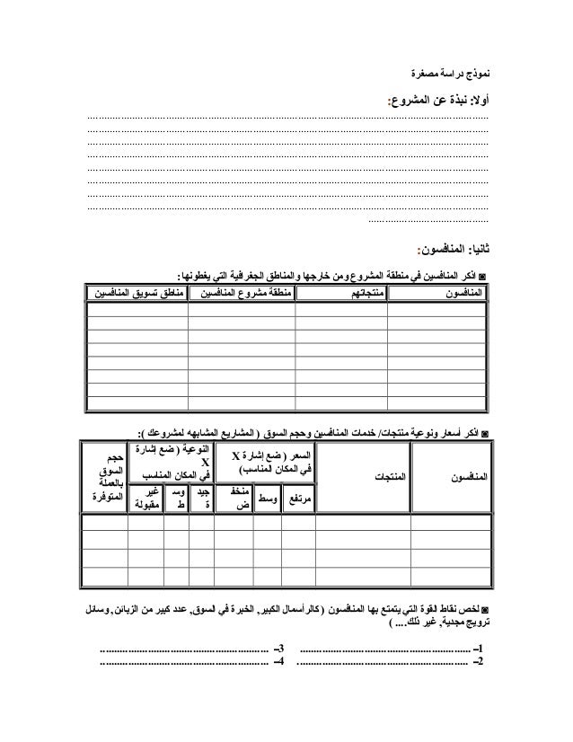 نموذج دراسة مصغرة