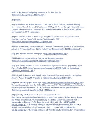 المعرفات ونظم التعريف : نظرة معلوماتية في السياسات والأدوار من منظور مكتبي / ترجمة محمد ...