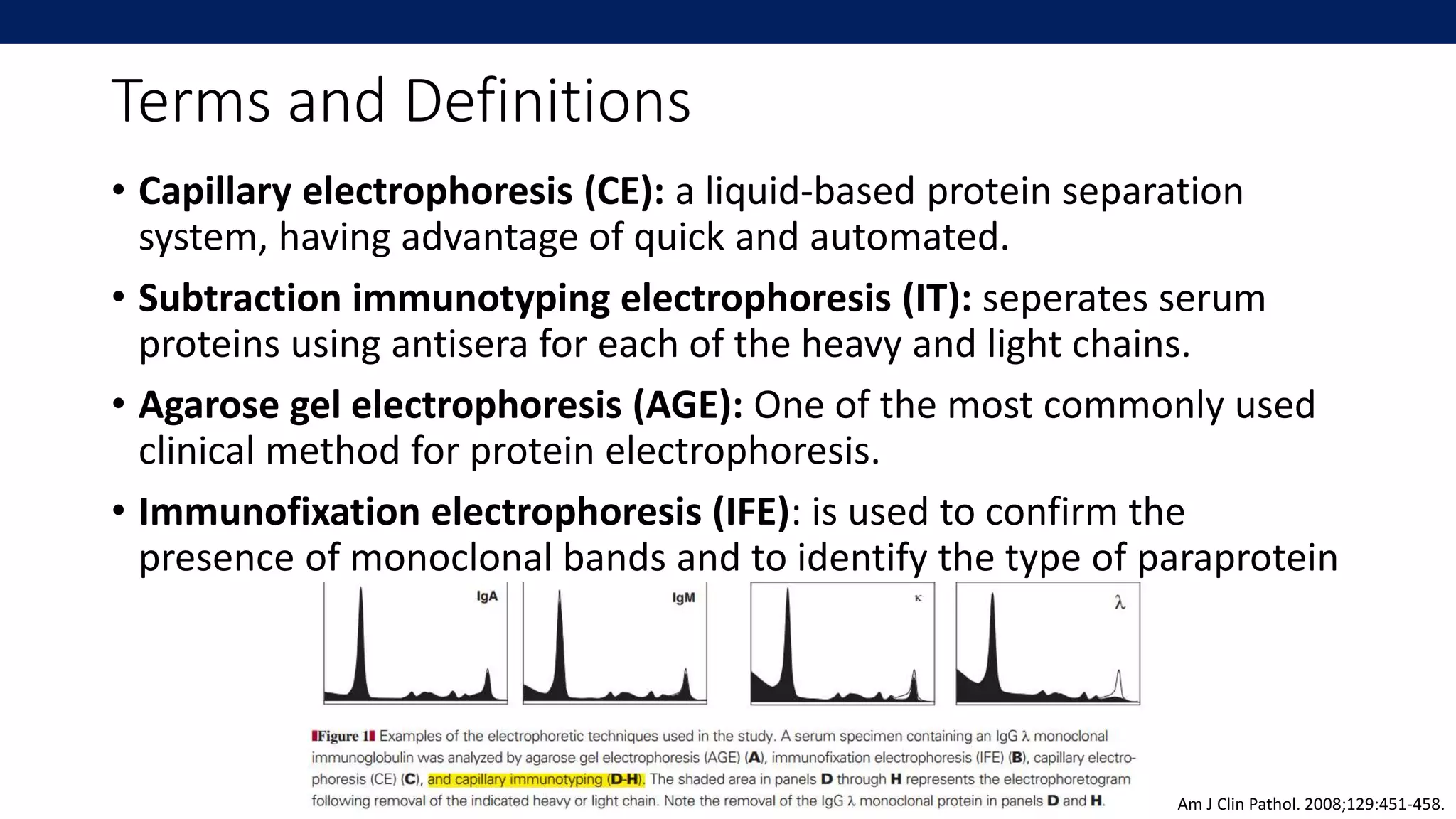 Electrophoresis in multiple myeloma patients. | PPTX
