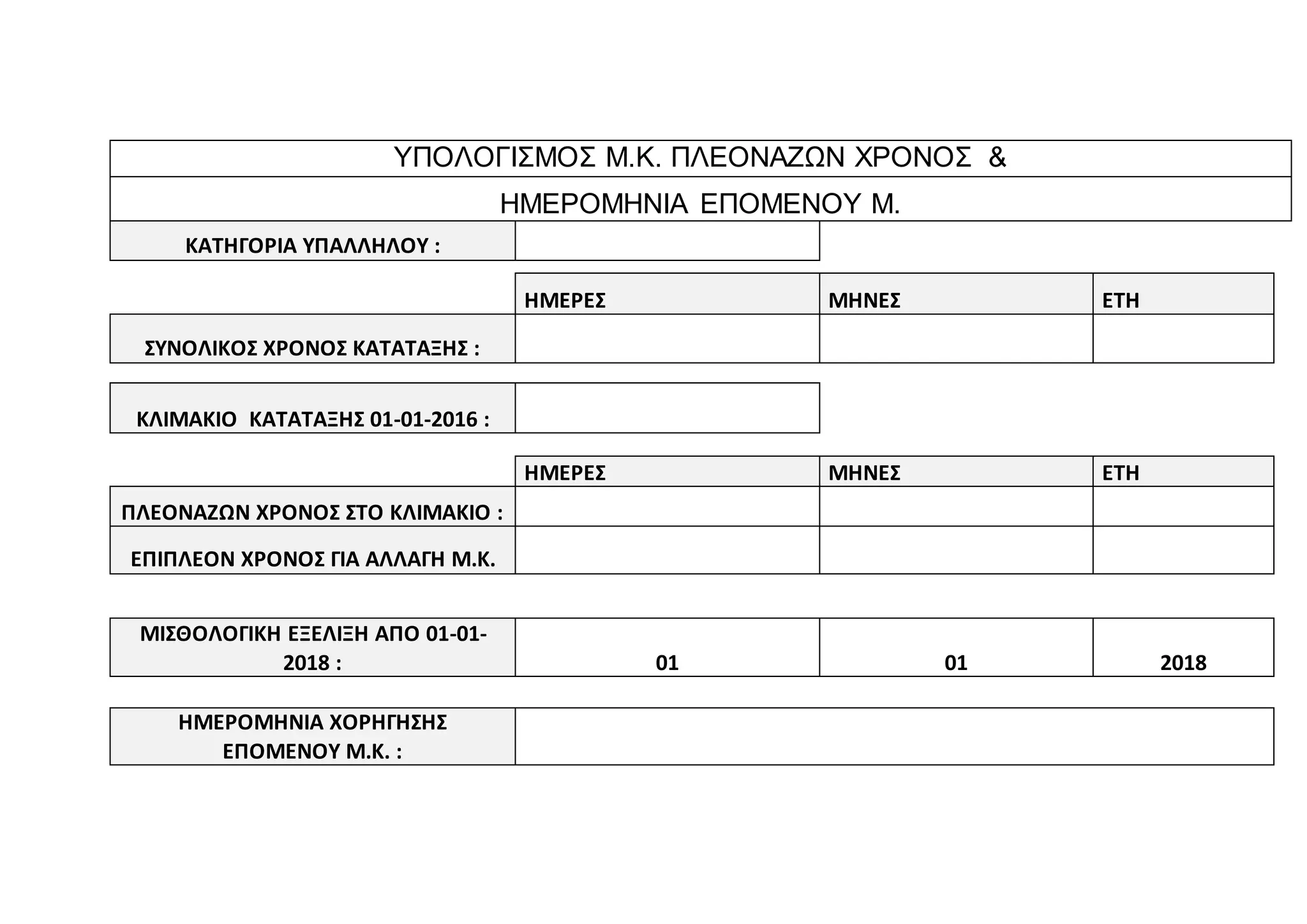 Παραδείγματα για την Κατάταξη σύμφωνα με τον Ν. 4354/2015 | DOCX