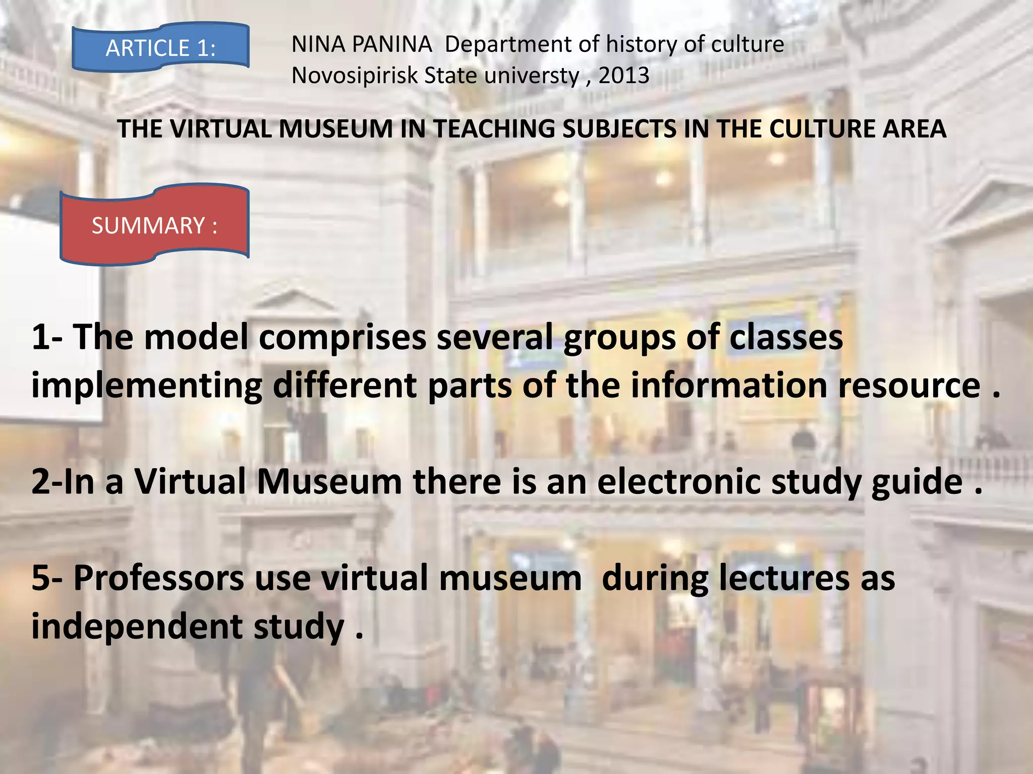 VIRTUAL museum | PPTX