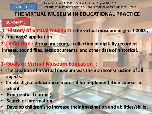 VIRTUAL museum | PPTX | Museums & Galleries | Attractions
