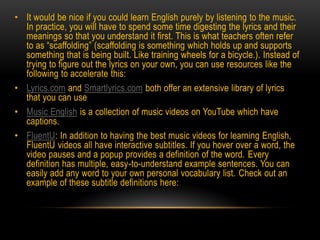 8 Great Tips to Learn English Through Songs and Music | PDF