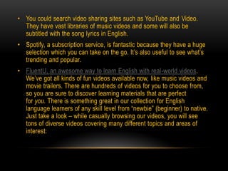 8 Great Tips to Learn English Through Songs and Music | PDF