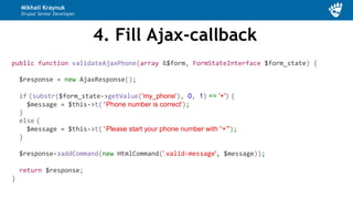 Михаил Крайнюк - Form API + Drupal 8: Form and AJAX | PPT