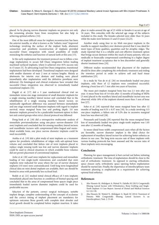 Unilateral Maxillary Lateral Incisor Agenesis with Mini Implant ...
