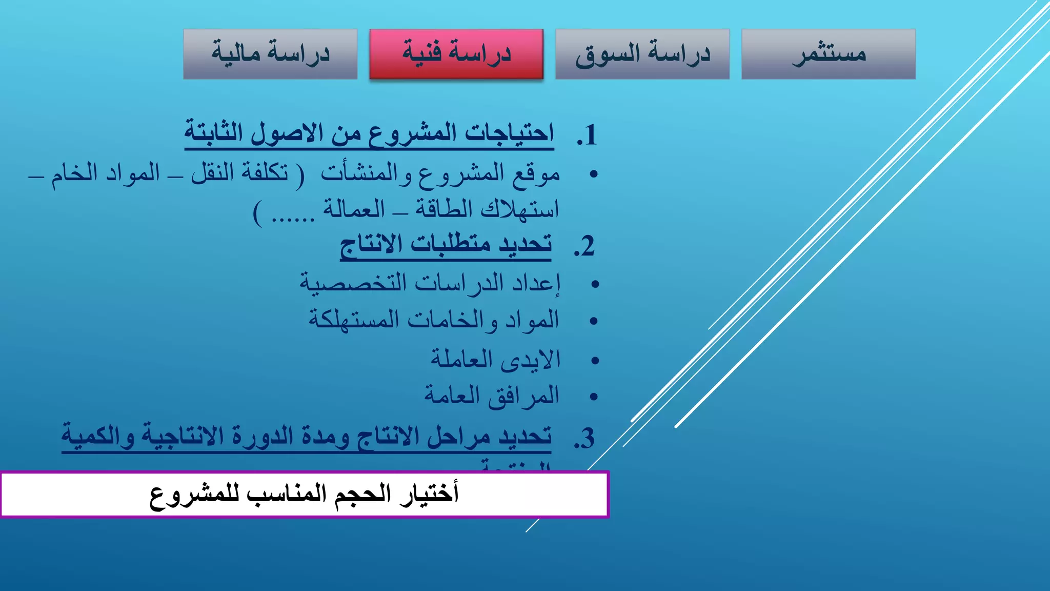 دراسات الجدوى الاقتصادية Ppt