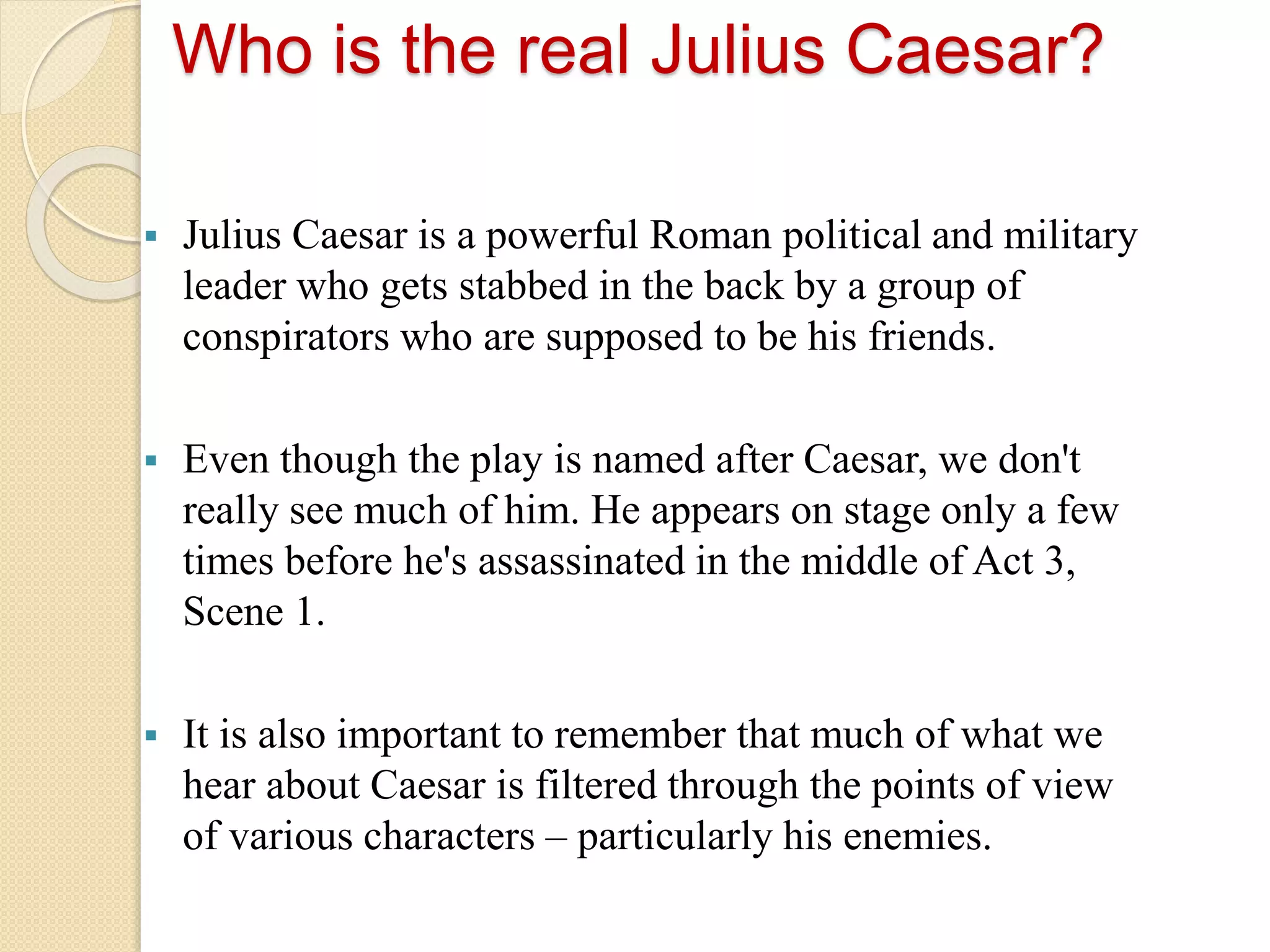 The Characters of Julius Caesar | PPTX