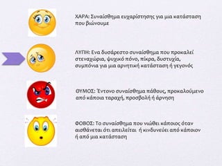 λυπη προγραμμα συναισθηματα | PPTX
