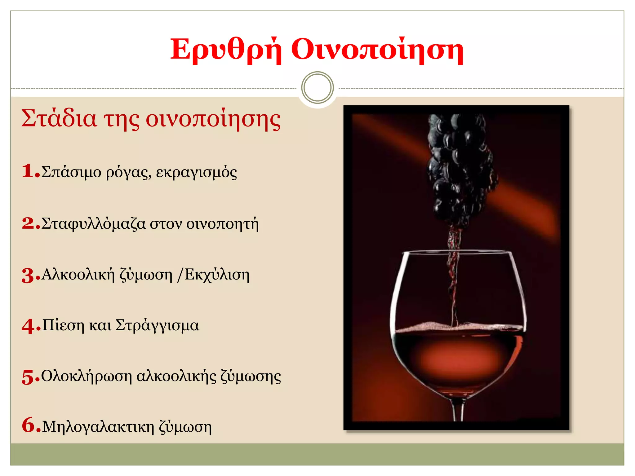 Η οινολογία και η χημεία του κρασιού | PPTX