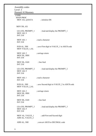 جميع اوامر لغة الاسمبلي | PDF