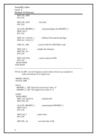 جميع اوامر لغة الاسمبلي | PDF