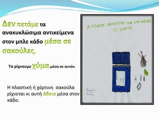Ανακυκλώνω σωστά στον μπλε κάδο | PPT