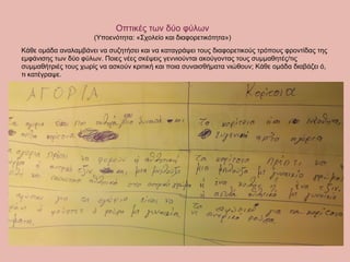 Βιωματικές δράσεις α΄γυμνασιου ΣΧΟΛΙΚΗ ΚΑΙ ΚΟΙΝΩΝΙΚΗ ΖΩΗ | PPT