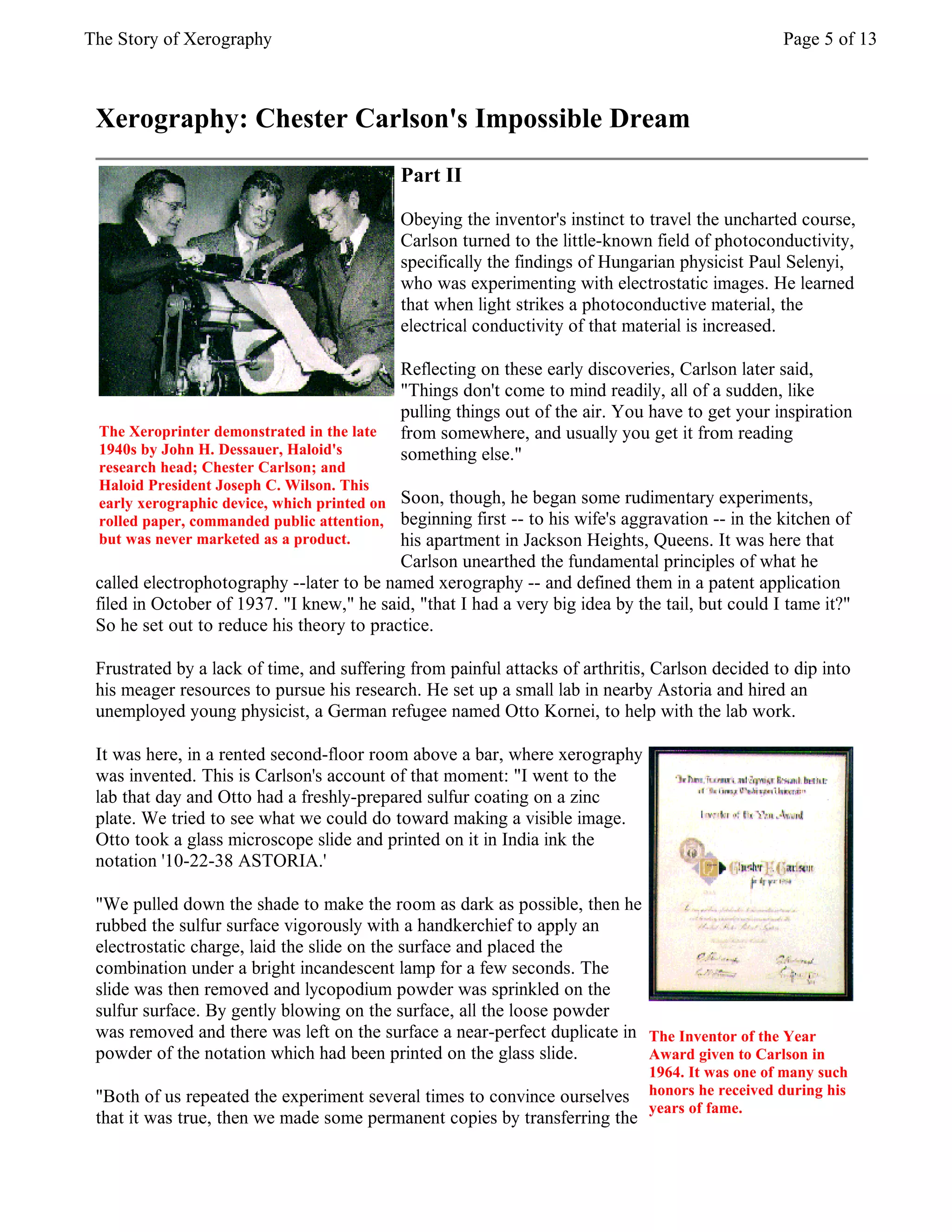 The Story of XerographyThe Story of Xerography | PDF