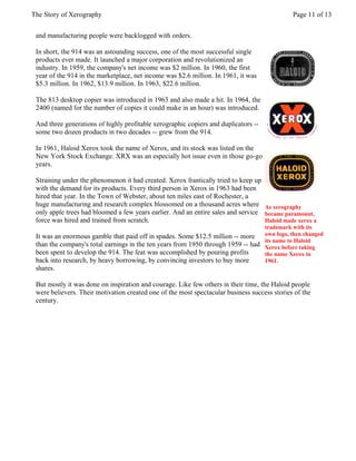 The Story of XerographyThe Story of Xerography | PDF