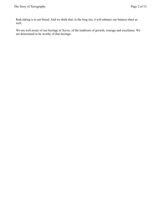 The Story of XerographyThe Story of Xerography | PDF