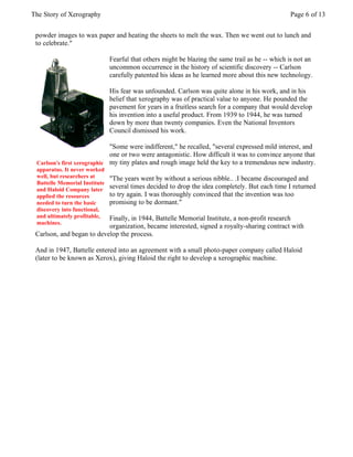 The Story of XerographyThe Story of Xerography | PDF