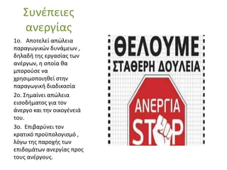 ανεργια | PPTX