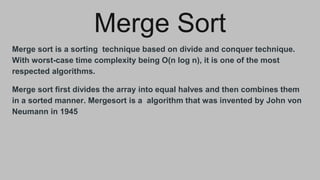 Merge Sort | PPTX