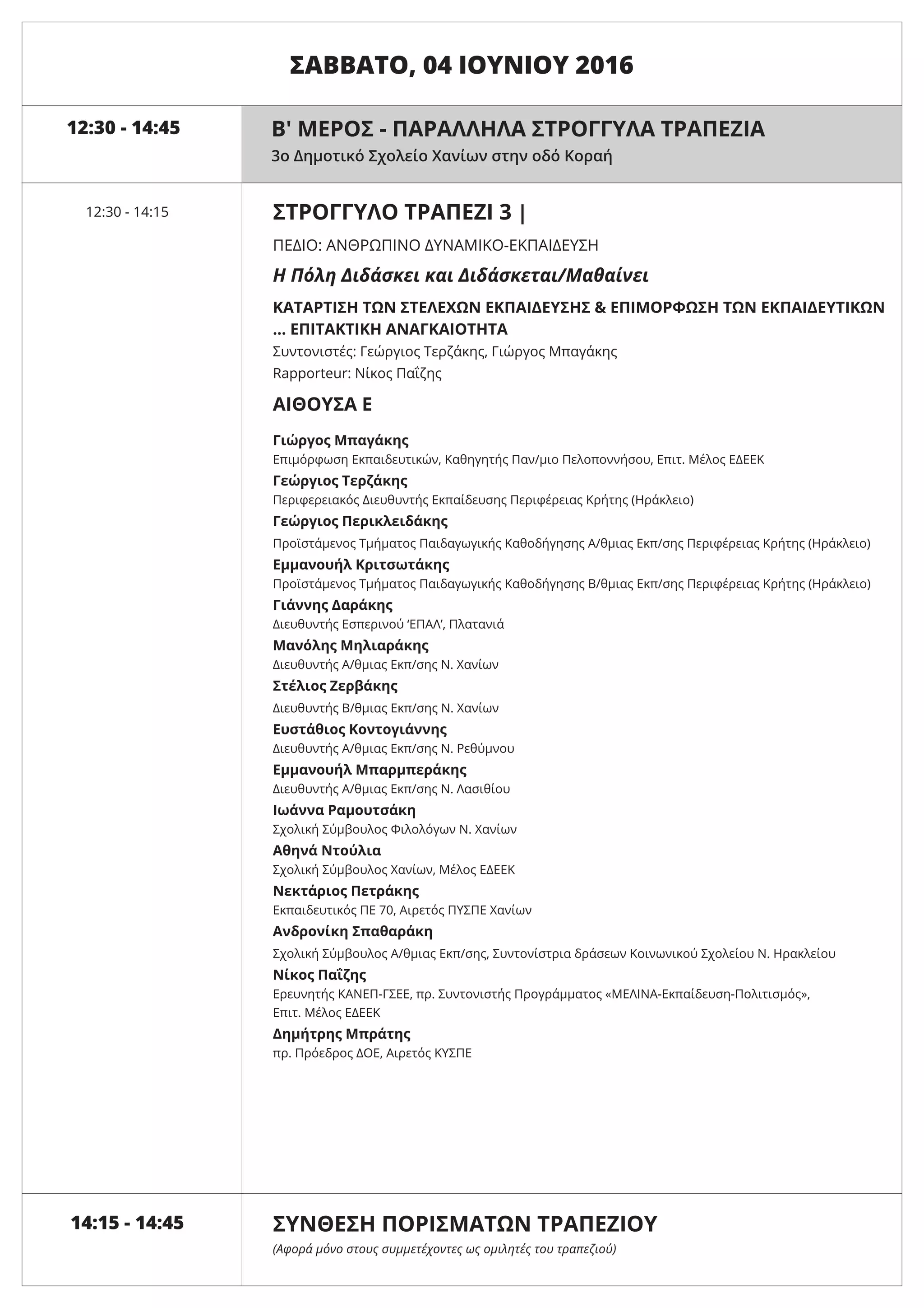 Πρόγραμμα συνεδρίου | PDF