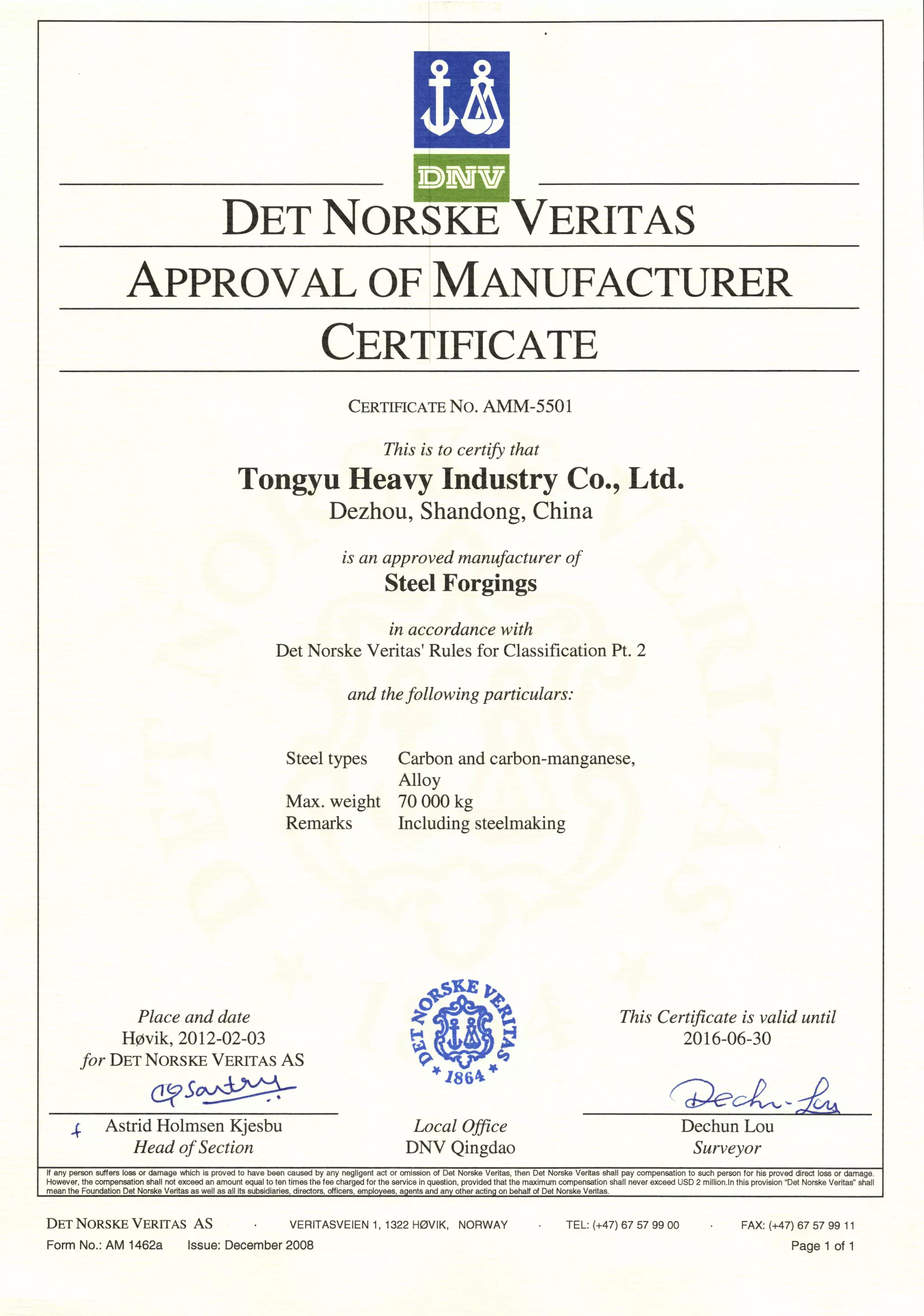 Norway DNV certificate | PDF
