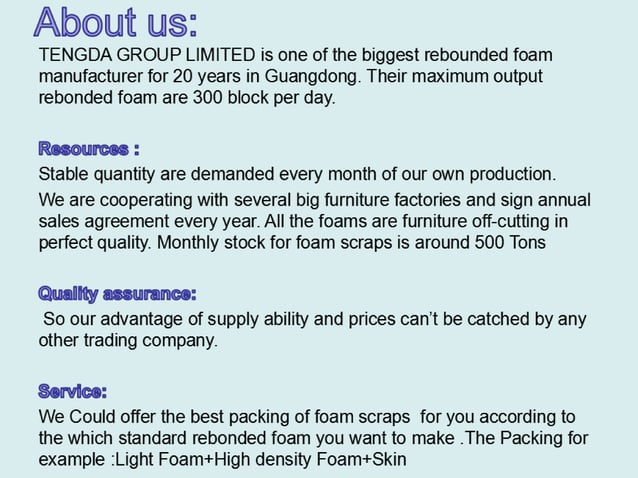 Rebounded Foam Material | PPT