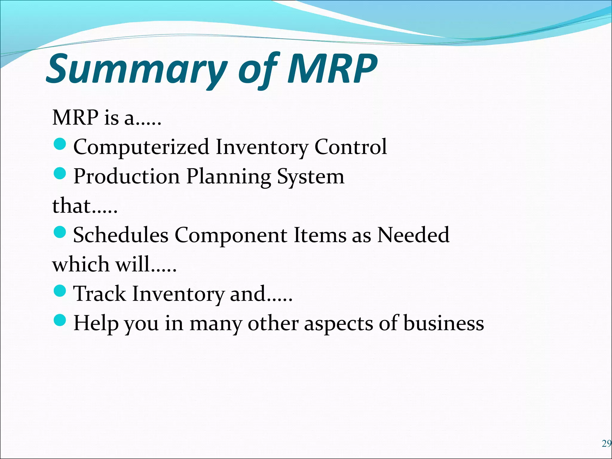 Material Requirement Planning (MRP) | PPT