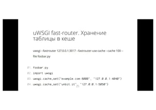 WebCamp 2016: Python_Кирилл Перевозчиков _Рецепты приготовления uWSGI | PDF