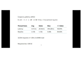 WebCamp 2016: Python_Кирилл Перевозчиков _Рецепты приготовления uWSGI | PDF