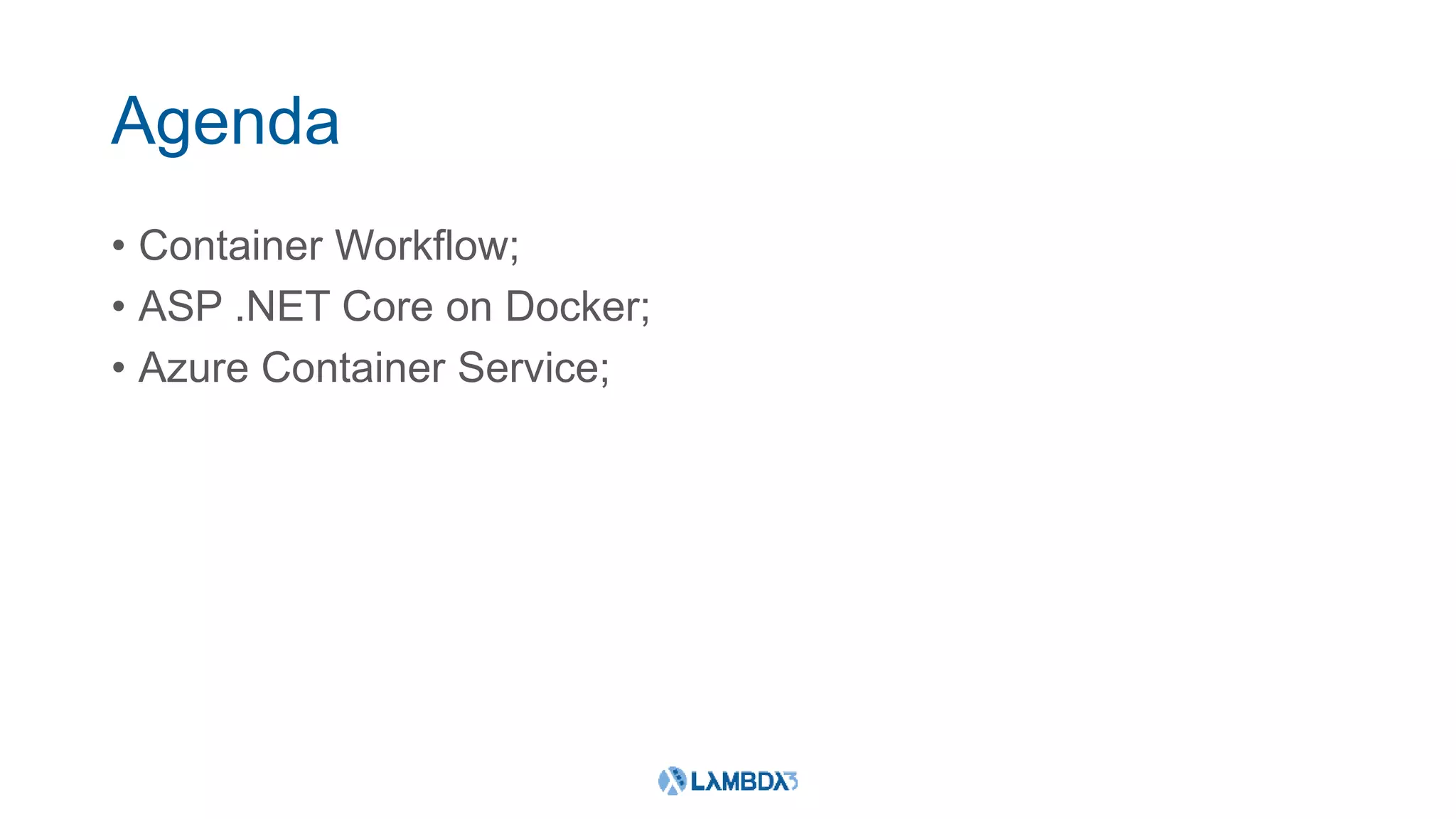 .ASP NET CORE ON DOCKER | PPT