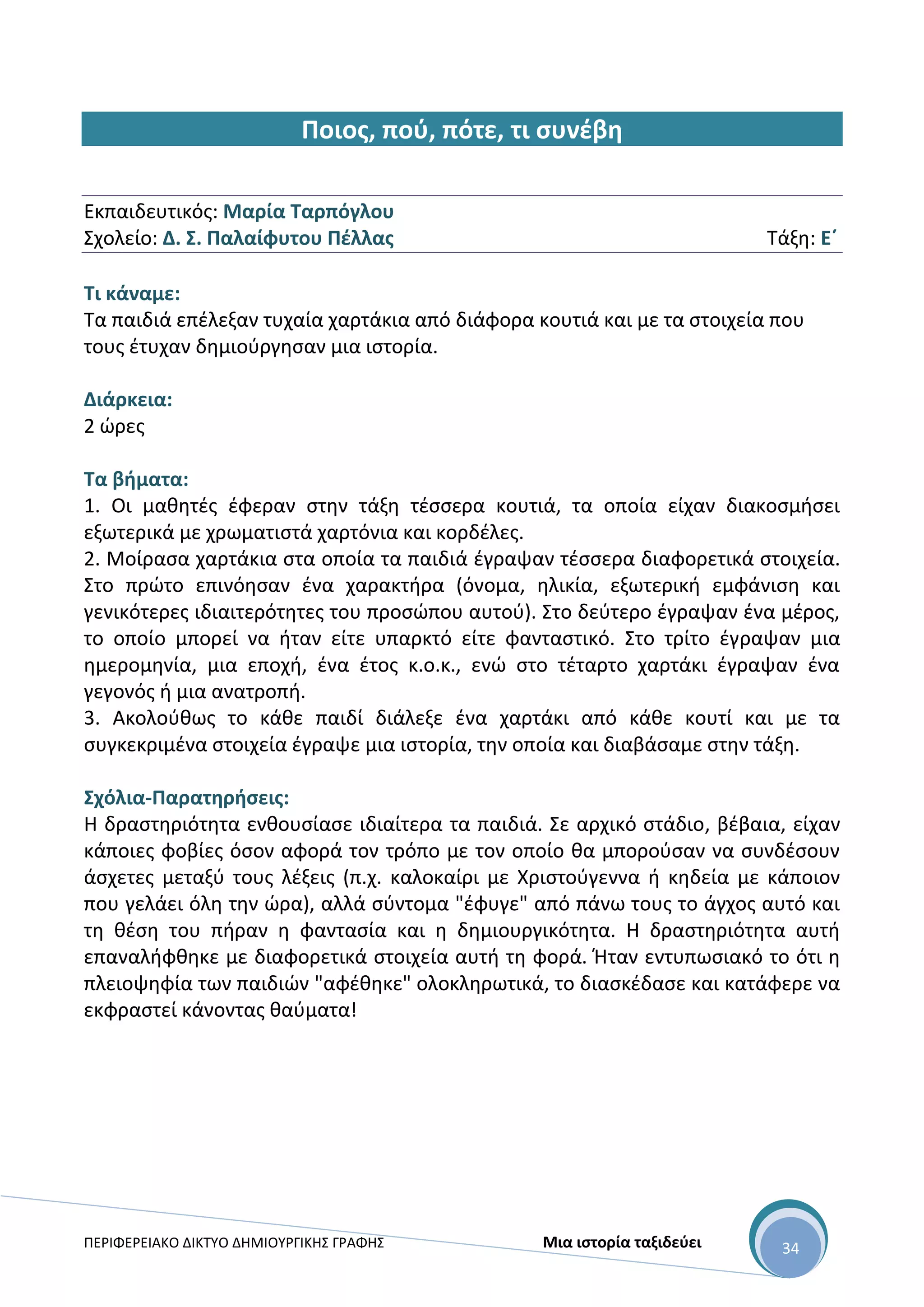 Δημιουργικη γραφη - ιδεες | PDF