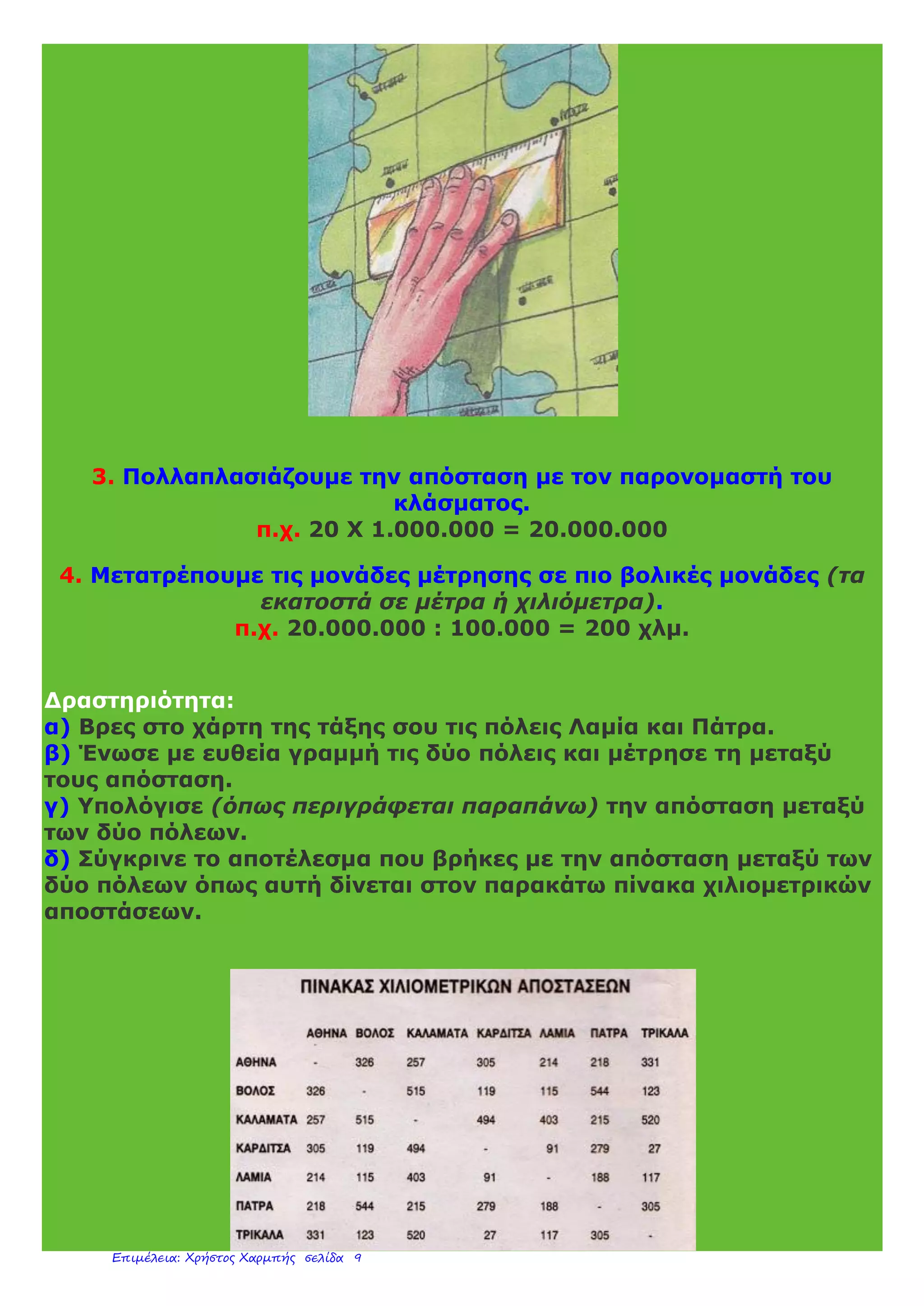Γεωγραφία Ε΄.1.3. ΄΄Η ταυτότητα του χάρτη: κλίμακα΄΄ | PDF