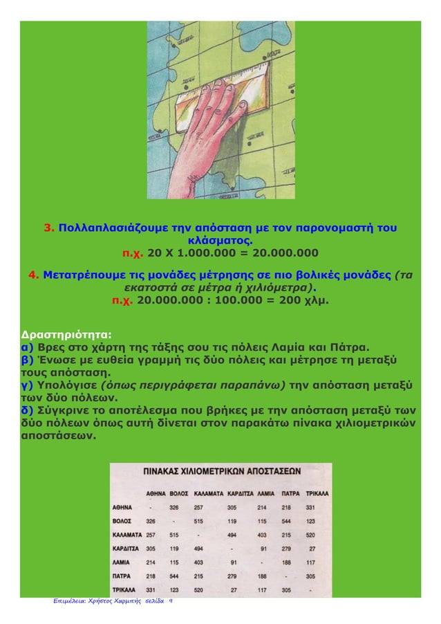 Γεωγραφία Ε΄.1.3. ΄΄Η ταυτότητα του χάρτη: κλίμακα΄΄ | PDF
