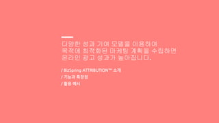 [비즈스프링]BizSpring Attribution™ (비즈스프링 어트리뷰션) 소개서 | PPT