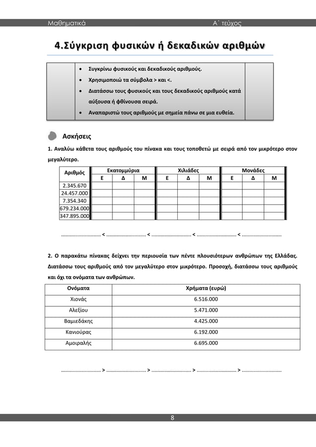 μαθηματικά στ΄ δημοτικού α΄τεύχος | PDF