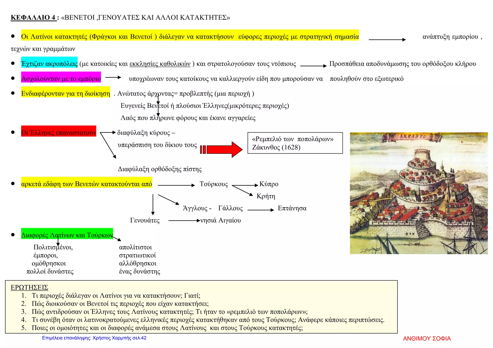Ιστορία ΣΤ΄ - Επανάληψη 2ης ενότητας.΄΄ Οι Έλληνες κάτω από την ...