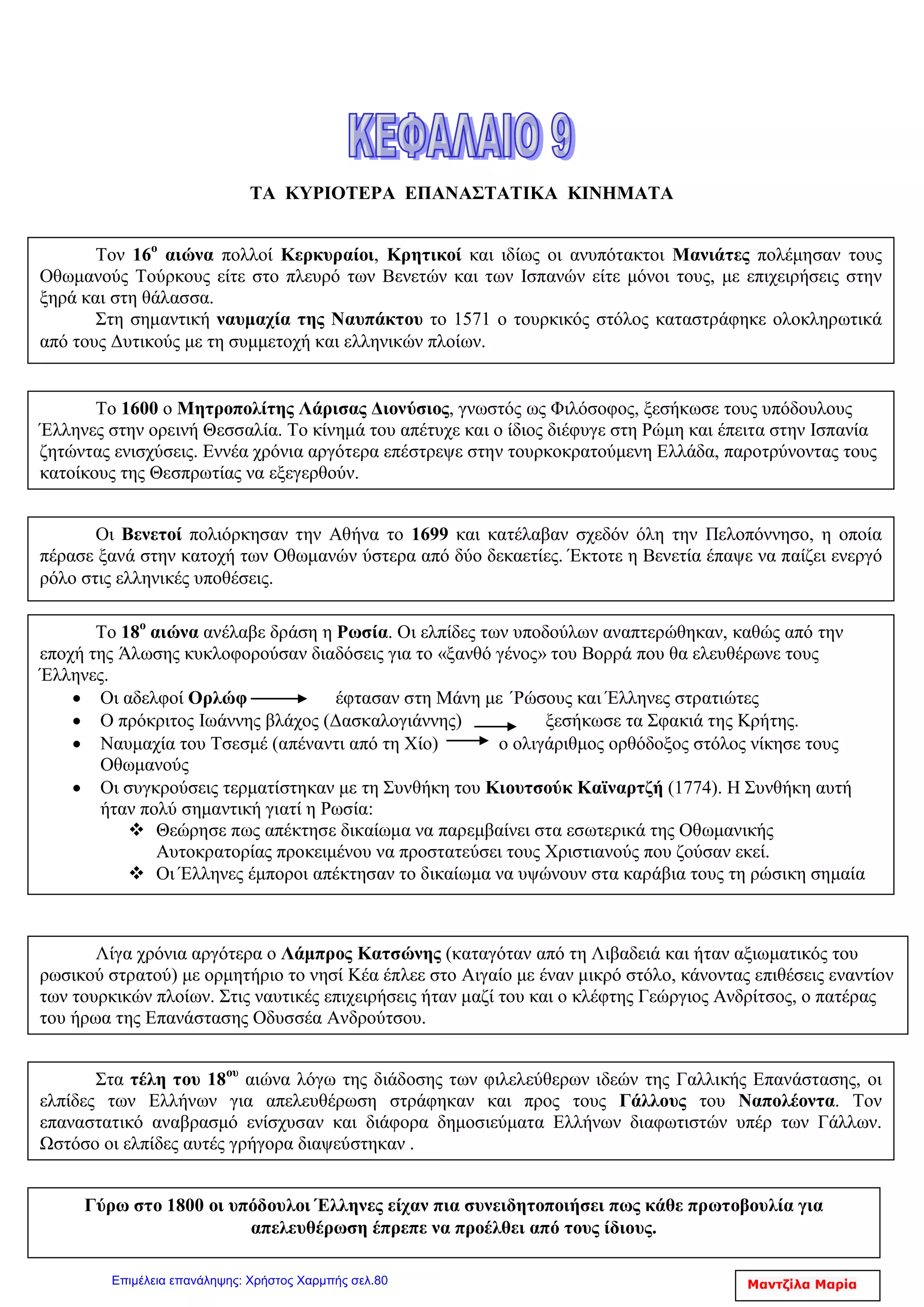 Ιστορία ΣΤ΄ - Επανάληψη 2ης ενότητας.΄΄ Οι Έλληνες κάτω από την ...