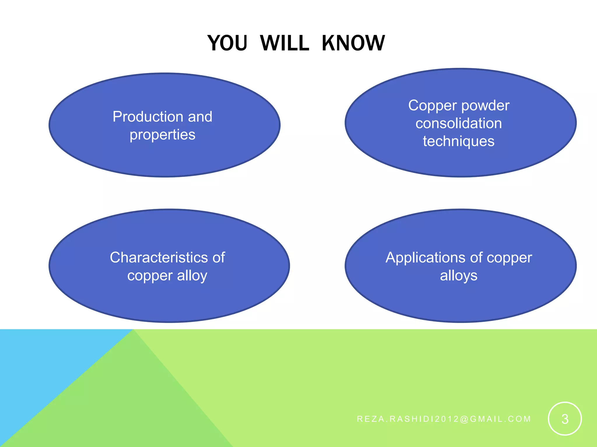 Properties and applications of P/M of Copper alloys | PPTX