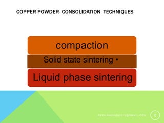 Properties and applications of P/M of Copper alloys | PPTX