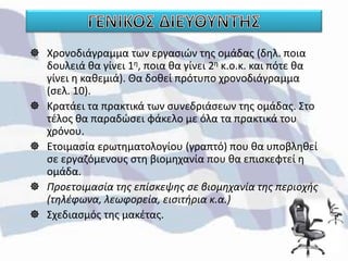 ΚΑΘΗΚΟΝΤΑ ΔΙΕΥΘΥΝΤΩΝ - ΤΕΧΝΟΛΟΓΙΑ Β' ΓΥΜΝΑΣΙΟΥ | PPTX