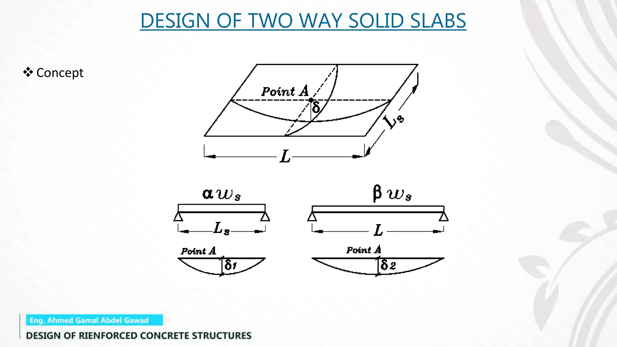الفصل السابع - البلاطات المصمتة - تصميم المنشآت الخرسانية المسلحة | PPTX