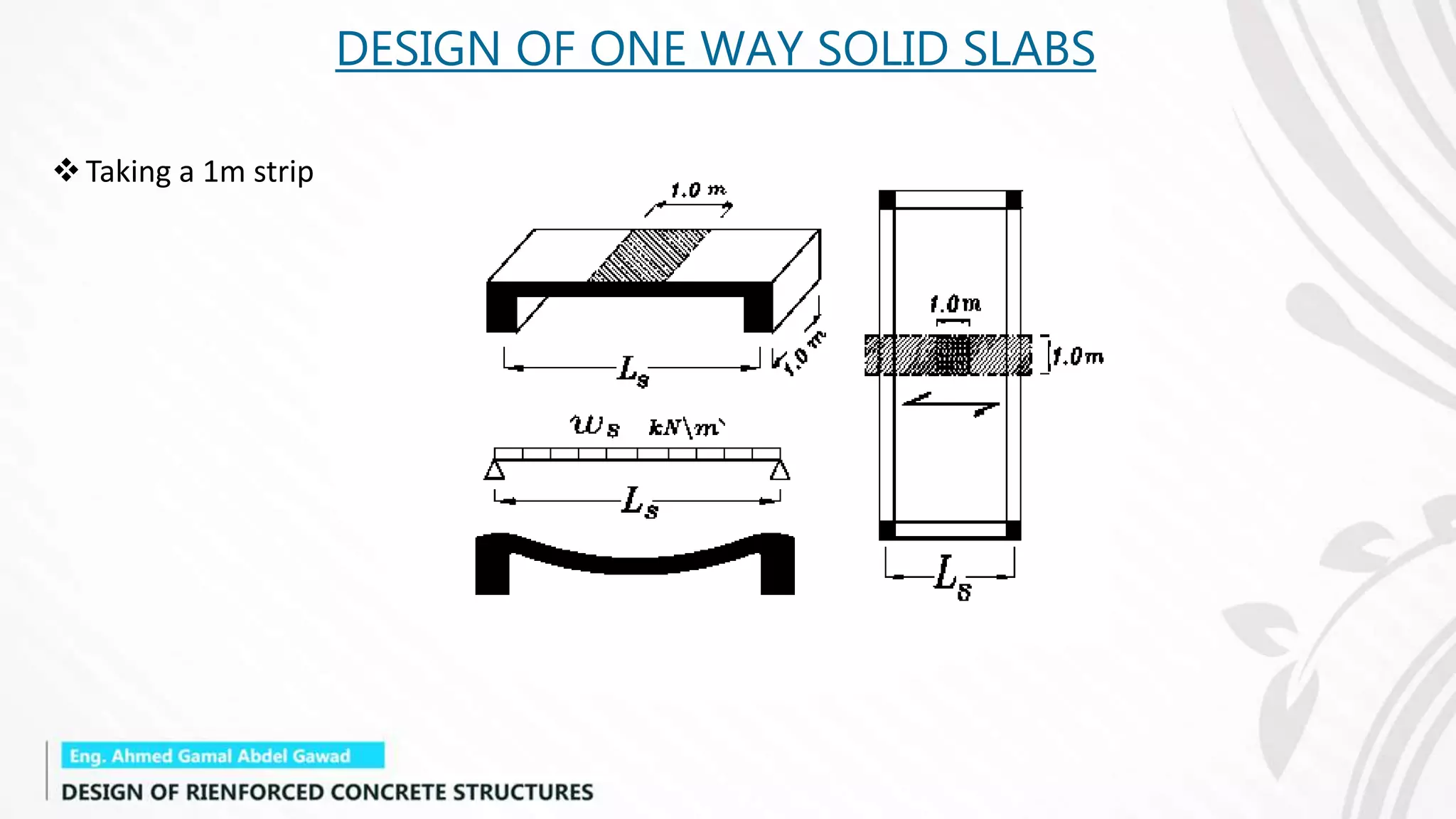 الفصل السابع - البلاطات المصمتة - تصميم المنشآت الخرسانية المسلحة | PPTX