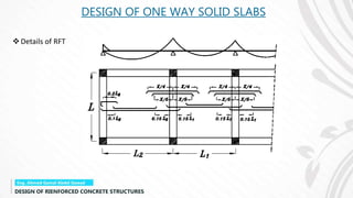 الفصل السابع - البلاطات المصمتة - تصميم المنشآت الخرسانية المسلحة | PPTX