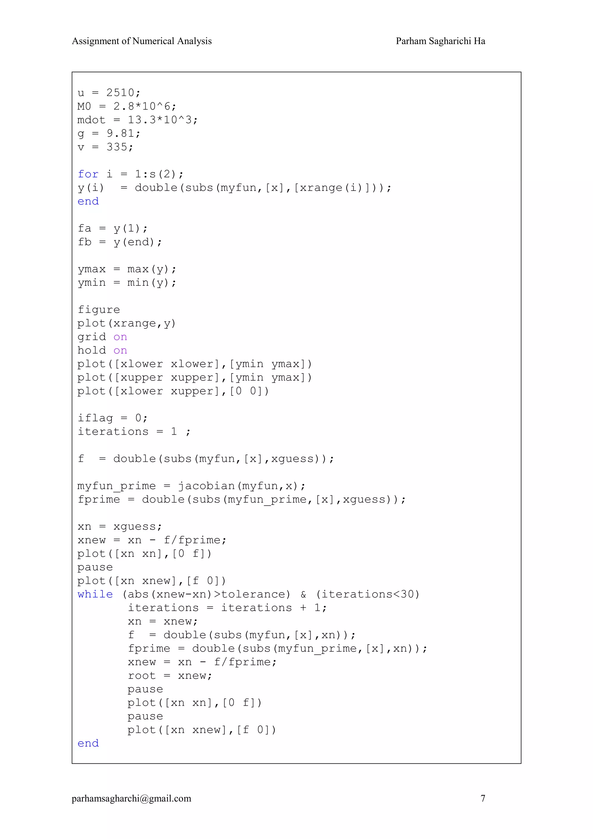 NUMERICAL METHODS WITH MATLAB : bisection,mueller's,newton-raphson,false point,x=g(x) | PDF ...