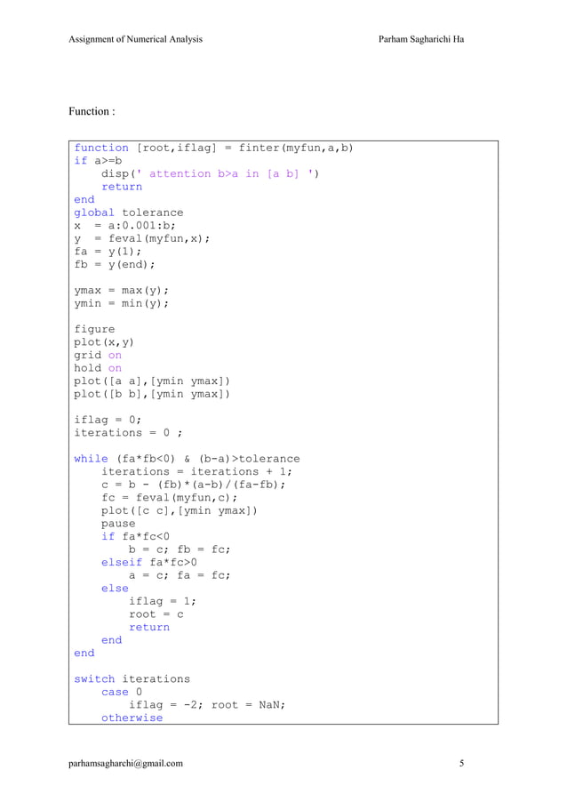 NUMERICAL METHODS WITH MATLAB : bisection,mueller's,newton-raphson,false point,x=g(x) | PDF