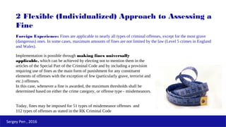 Foreign Experience of Criminal Fines Implementation Feasibility | PPT