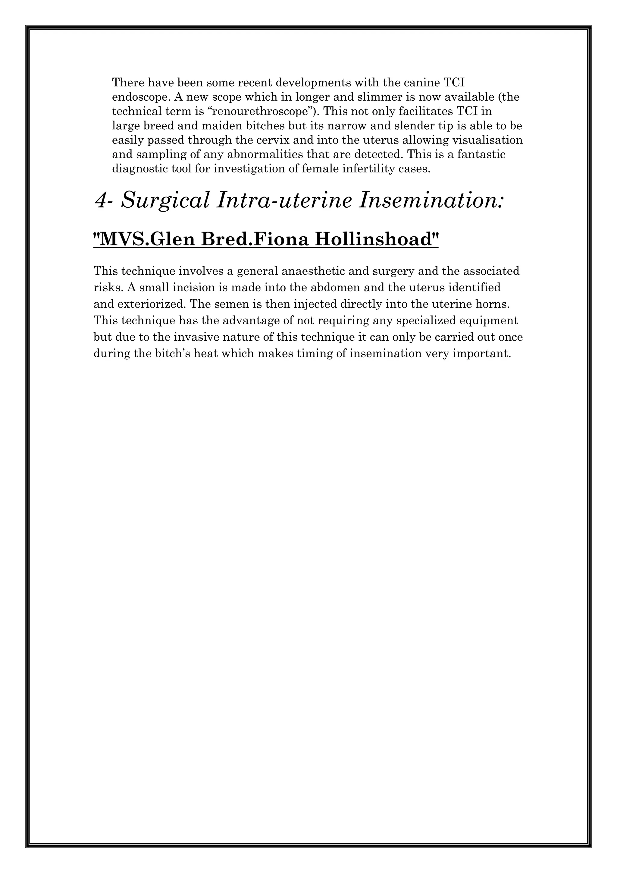 techniques of artificial insemination | PDF