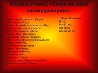 Βροχή και ποίηση | PPT