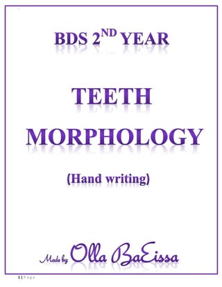 Dental Anatomy _or_ Morphology _ BDS_ ISNC | PDF